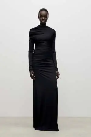 Victoria Beckham Shoulder Drape Gown - Black