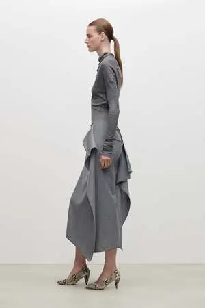 Victoria Beckham Draped Top - Grey Marl