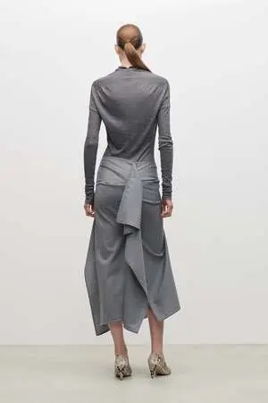 Victoria Beckham Draped Top - Grey Marl