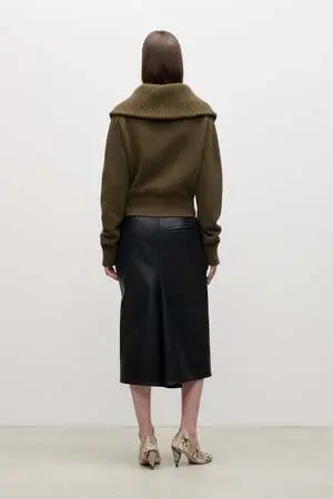 Victoria Beckham Wide Collar Zip Jumper