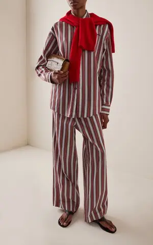 SANDERLAK Oversized Striped Cotton Shirt
