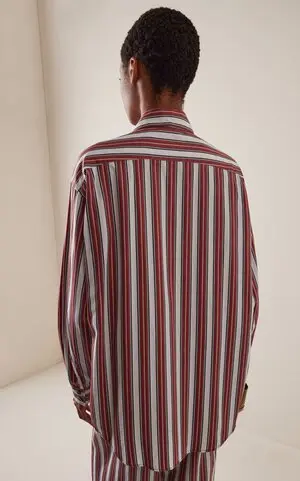 SANDERLAK Oversized Striped Cotton Shirt