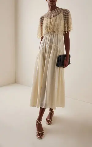 Sea Carlotta Embellished Midi Cape Dress