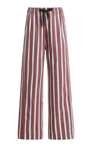 SANDERLAK Sanderlak Striped Cotton Wide-Leg Pants