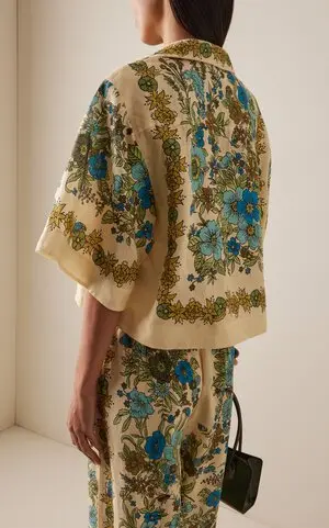ALEMAIS Sophia Collared Linen Top