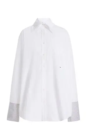 Prada Tie-neck Cotton Shirt - White