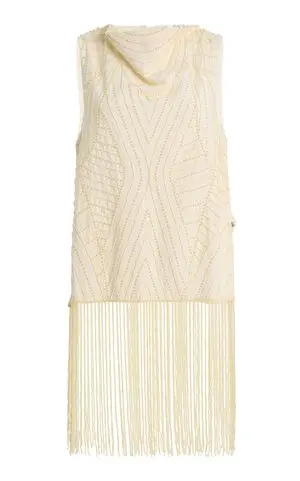 SEA Sea Carlotta Embellished Cotton-Blend Top