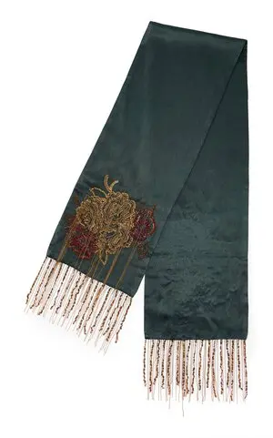 Dries Van Noten Embroidered Silk Scarf - Multi
