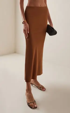 FAVORITE DAUGHTER Silk-blend Satin Midi Skirt