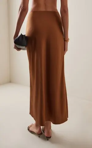 FAVORITE DAUGHTER Silk-blend Satin Midi Skirt
