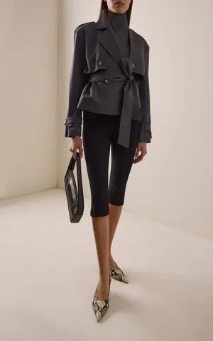 FAVORITE DAUGHTER Cropped Cotton-blend Trench Coat