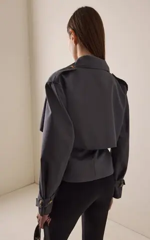 FAVORITE DAUGHTER Cropped Cotton-blend Trench Coat
