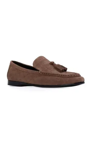 BLACK SUEDE STUDIO Finn Croc-suede Loafers