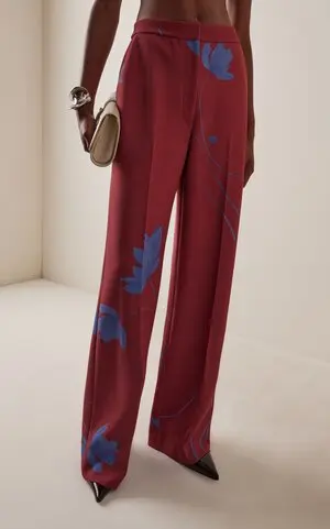 Lela Rose Exclusive Molly Printed Crepe Pants