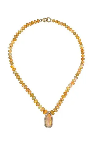 Sheryl Lowe 14k Ethiopian Opal Teardrop Necklace - Gold