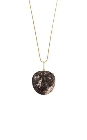 Sheryl Lowe 14k Fossilized Sand Dollar, Diamond Necklace - Gold