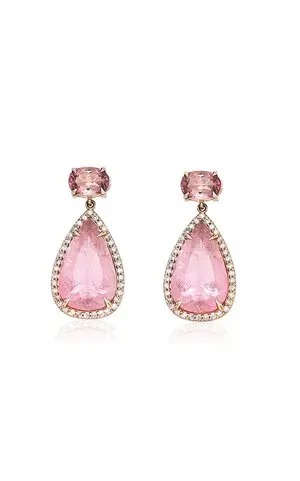 Sheryl Lowe 14k Pink Tourmaline Double Drop Earrings - Gold