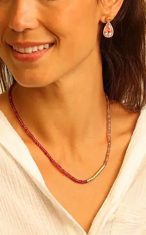 Sheryl Lowe 14k Pink Tourmaline Double Drop Earrings