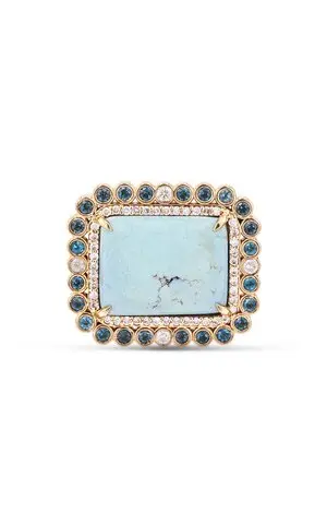 Sheryl Lowe 14k Yellow Lavender Turquoise And Diamond Ring - Gold