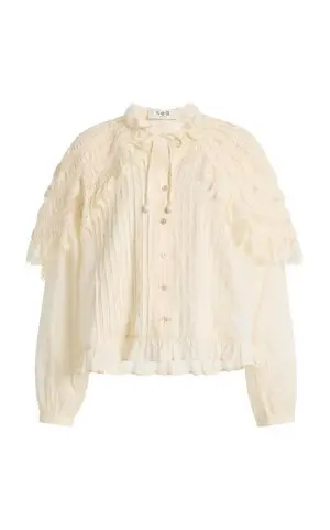 Sea Margaret Cotton Capelet Top - Ivory