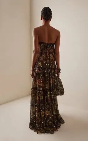 SIEDRES Josiane Strapless Chiffon Maxi Dress