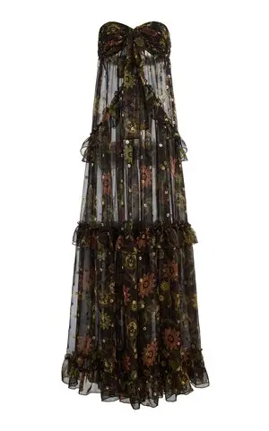 SIEDRES Josiane Strapless Chiffon Maxi Dress - Multi