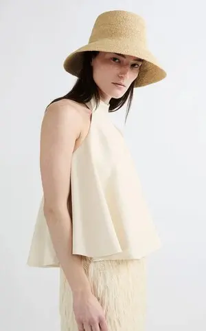 Janessa Leoné Felix Raffia Bucket Hat