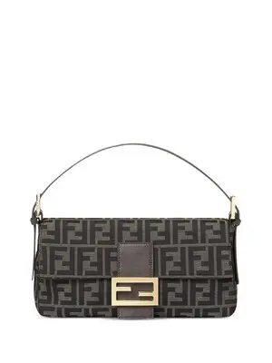 Fendi Baguette 26424 In Jacquard Ff Zucca Fabric - Brown