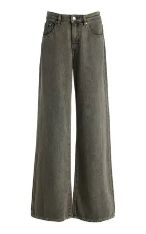 DL1961 Dl Aura Alex Baggy Wide Leg Low Rise Jeans - Green