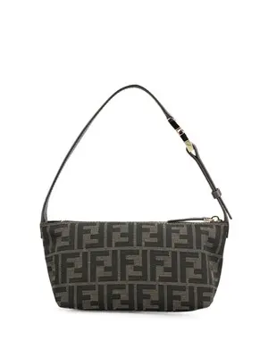 Fendi Vanity Pouch Small In Jacquard Ff - Brown