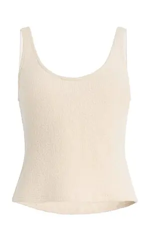 ANEMOS Round Neck Knit Tank Top - White