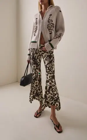 SIEDRES Jeslynn Abstract Print Ruffled Flare Pants