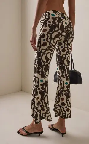 SIEDRES Jeslynn Abstract Print Ruffled Flare Pants