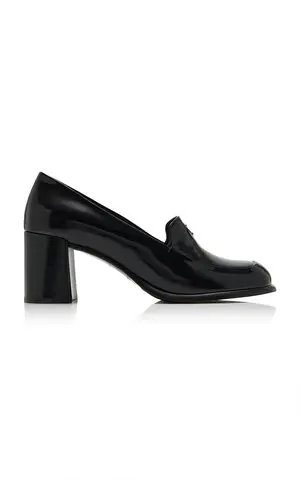 Prada Leather Loafer Pumps - Black