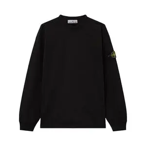 Stone Island Organic Cotton Fleece Sweatshirt - Black