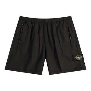 Stone Island Loose Fit Wide Leg Shorts - Black