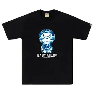 A BATHING APE Abc Camo Baby Milo Tee /blue - Black