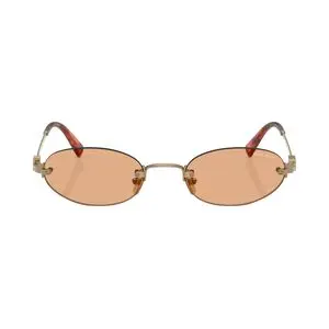 Miu Miu Oval Sunglasses /gold - Brown