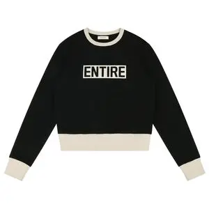 ENTIRE STUDIOS Contro Crew Neck Sweatshirt 'skunk - Black