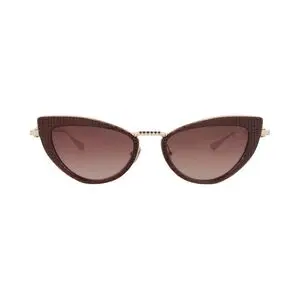 Valentino Garavani Cat Eye Frame Acetate/metal Sunglasses 'bordeaux/gold/rose - Brown