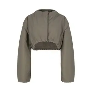 AMOMENTO Sheer Nylon Padded Crop Jumper
