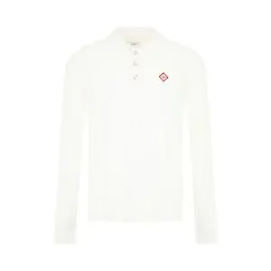 Casablanca Cotton Nylon Boucle Long Sleeve Polo