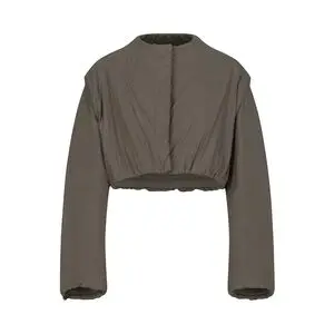 AMOMENTO Padded Nylon Crop Jumper