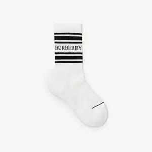 Burberry Logo Cotton Nylon Socks - White