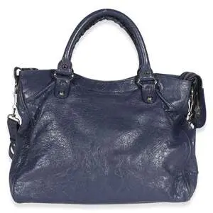 Balenciaga Bleu Obscur Agneau Velo Bag - Blue