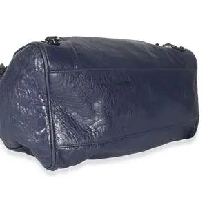 Balenciaga Bleu Obscur Agneau Velo Bag - Blue