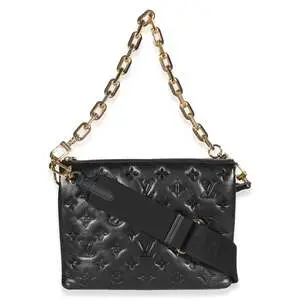 LOUIS VUITTON Monogram Embossed Lambskin Coussin Pm Shoulder Bag - Black