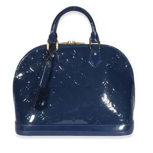 LOUIS VUITTON Monogram Vernis Alma Pm Top Handle Bag - Blue