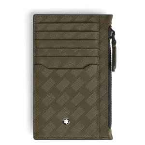 Montblanc Card Holder 8cc With Zip In Extreme - Khaki