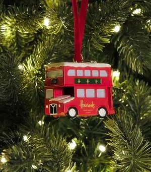 Harrods Snowy Bus Tree Decoration